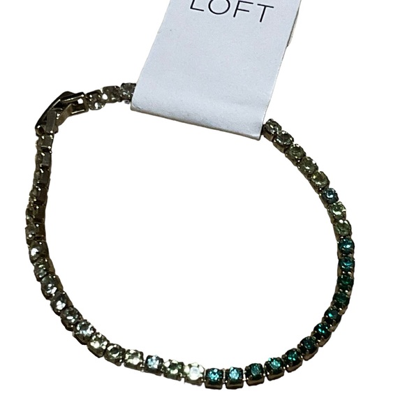 LOFT | Jewelry | Nwt Loft Green Ombr Sparkle Tennis Bracelet | Poshmark